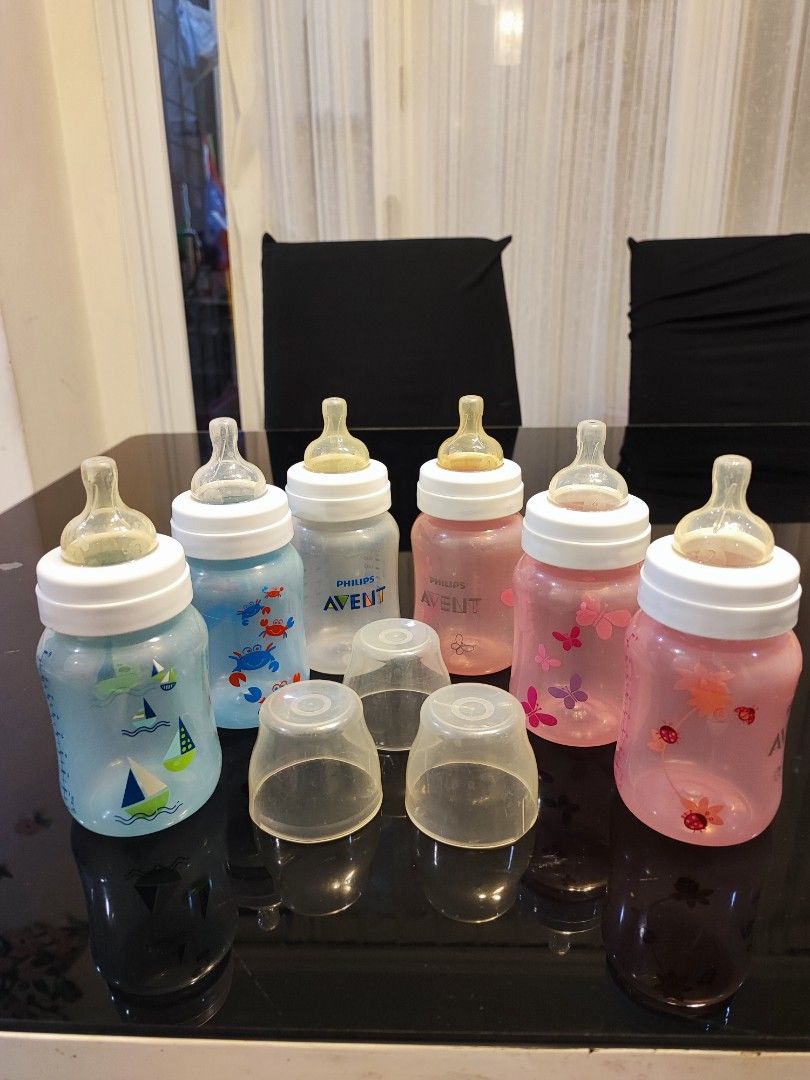 Sisa 2 (pink & putih) tanpa tutup, Botol Susu AVENT Classic 260ml boys ...