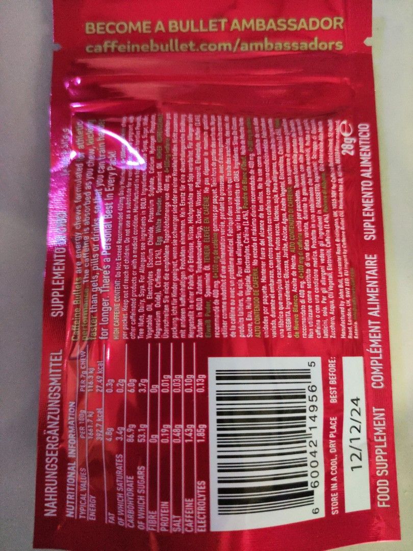 Caffeine bullet, Health & Nutrition, Health Supplements, Sports ...