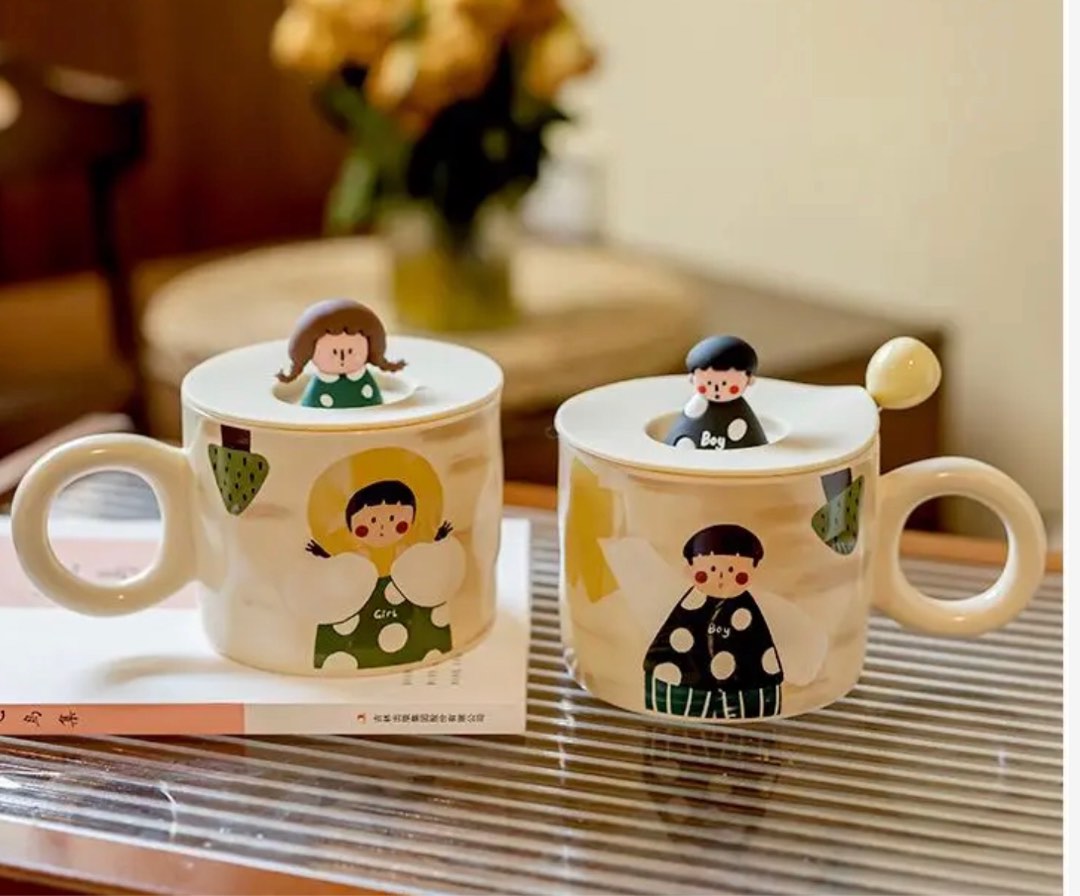 Ceramic Mugs Set( boy & girl), Furniture & Home Living, Kitchenware ...