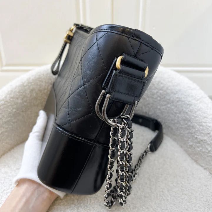 Chanel New Medium Gabrielle Hobo Bag in Black Calfskin and 3-tone HW ...