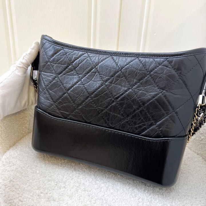Chanel New Medium Gabrielle Hobo Bag in Black Calfskin and 3-tone HW ...