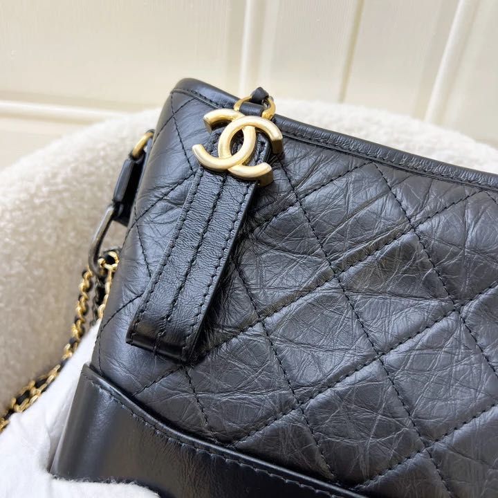 Chanel New Medium Gabrielle Hobo Bag in Black Calfskin and 3-tone HW ...