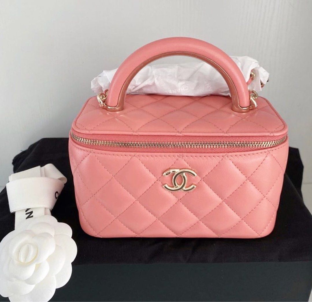 Chanel Pink Vanity Bag, Luxury, Bags & Wallets on Carousell