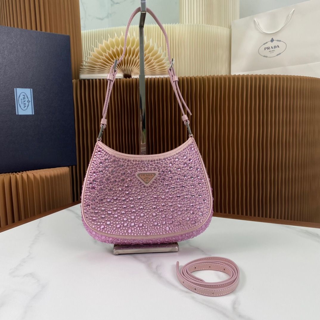 Cleo satin bag with crystals, Women's Fashion, Bags & Wallets, Shoulder ...