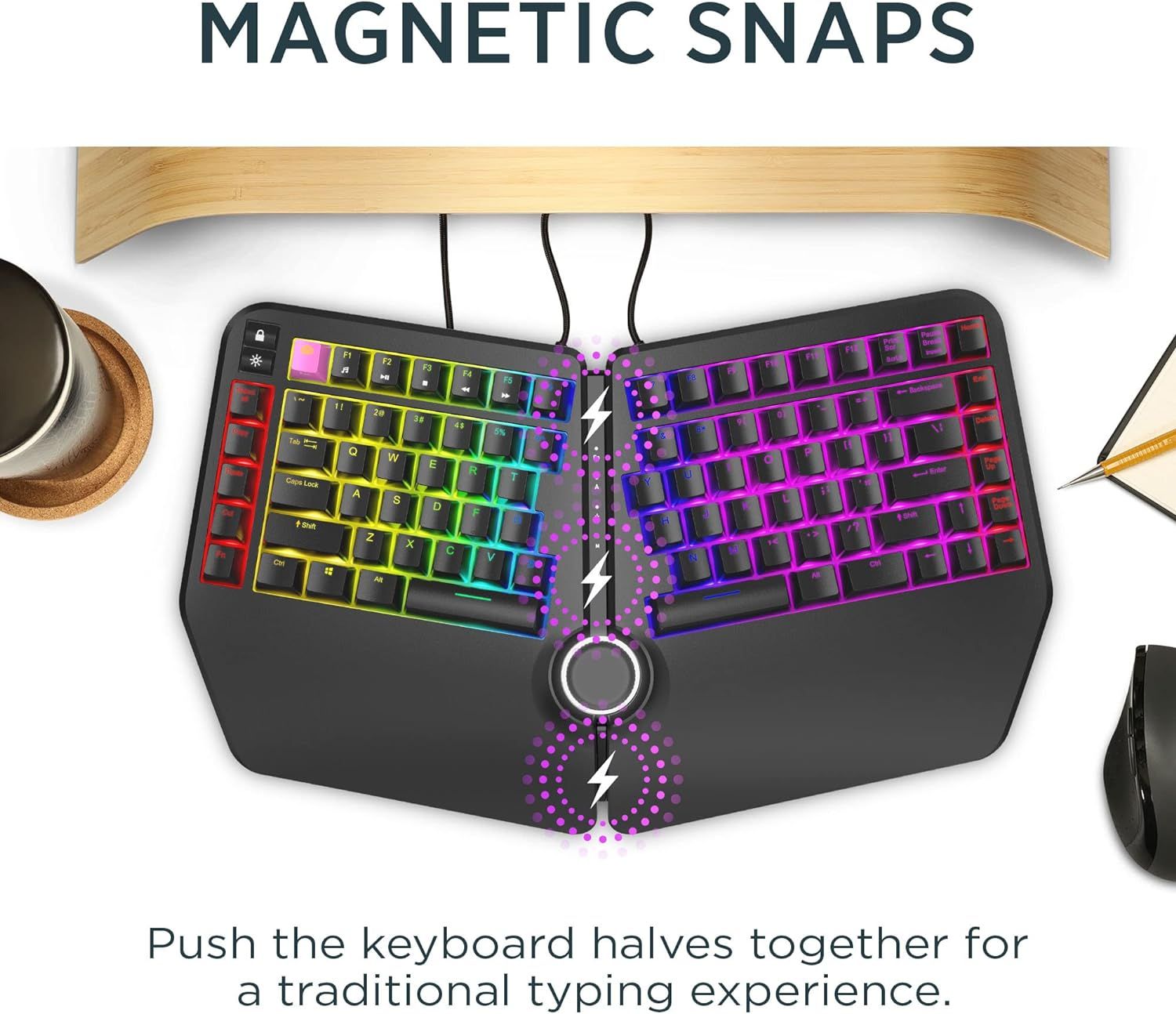 Cloud Nine ErgoTKL Ergonomic Tenkeyless Mechanical Keyboard for PC ...