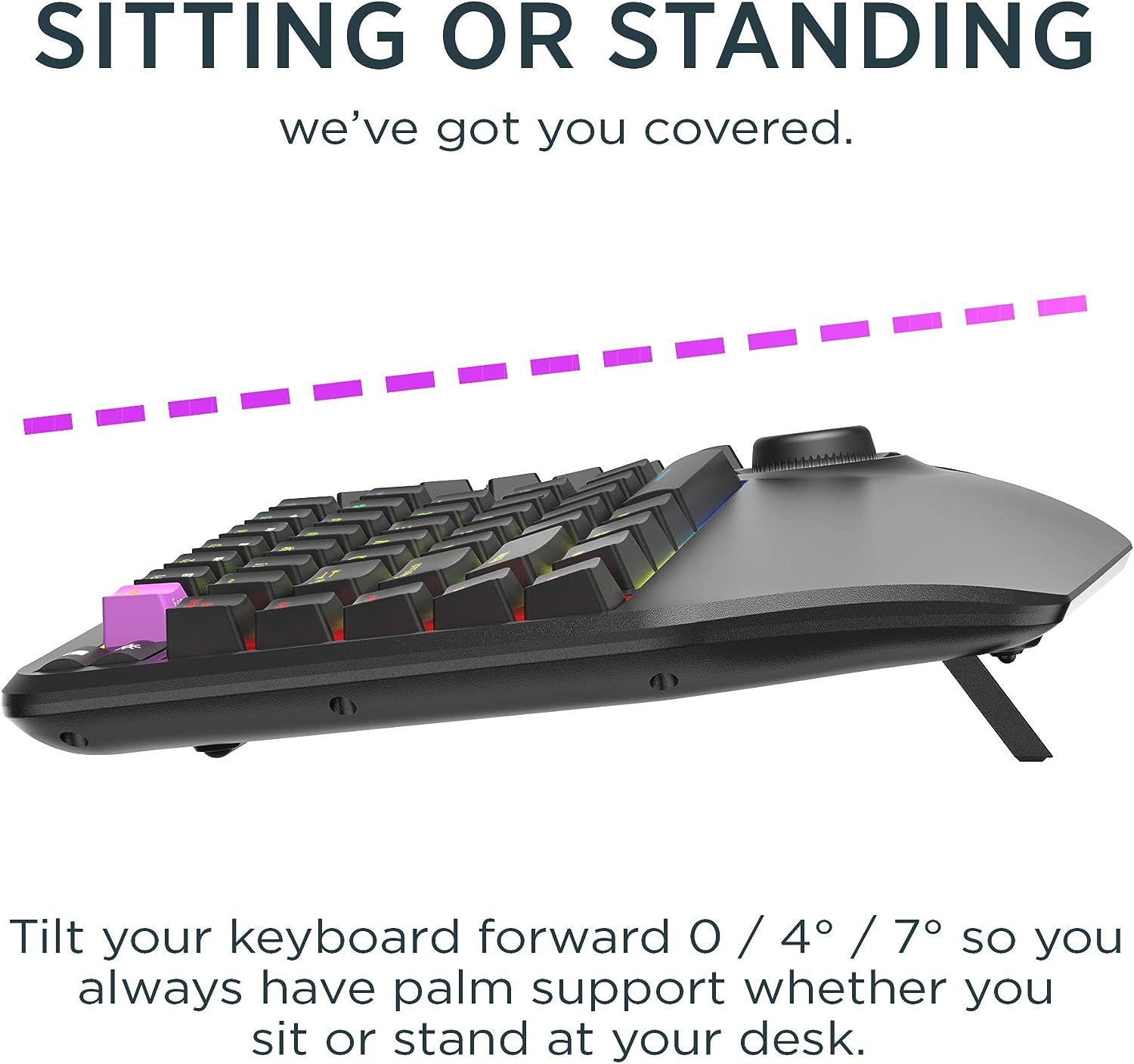 Cloud Nine ErgoTKL Ergonomic Tenkeyless Mechanical Keyboard for PC ...