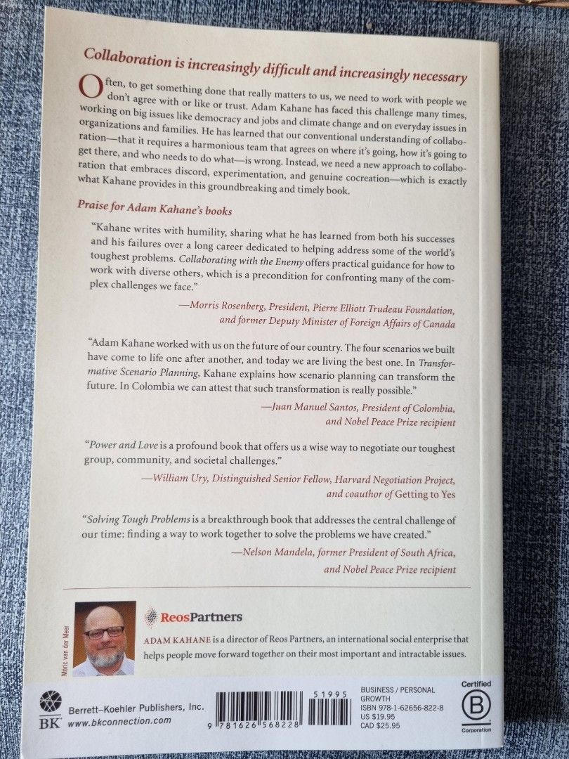 Collaborating with the Enemy by Adam Kahane, Hobbies & Toys, Books & Magazines, Fiction & Non ...