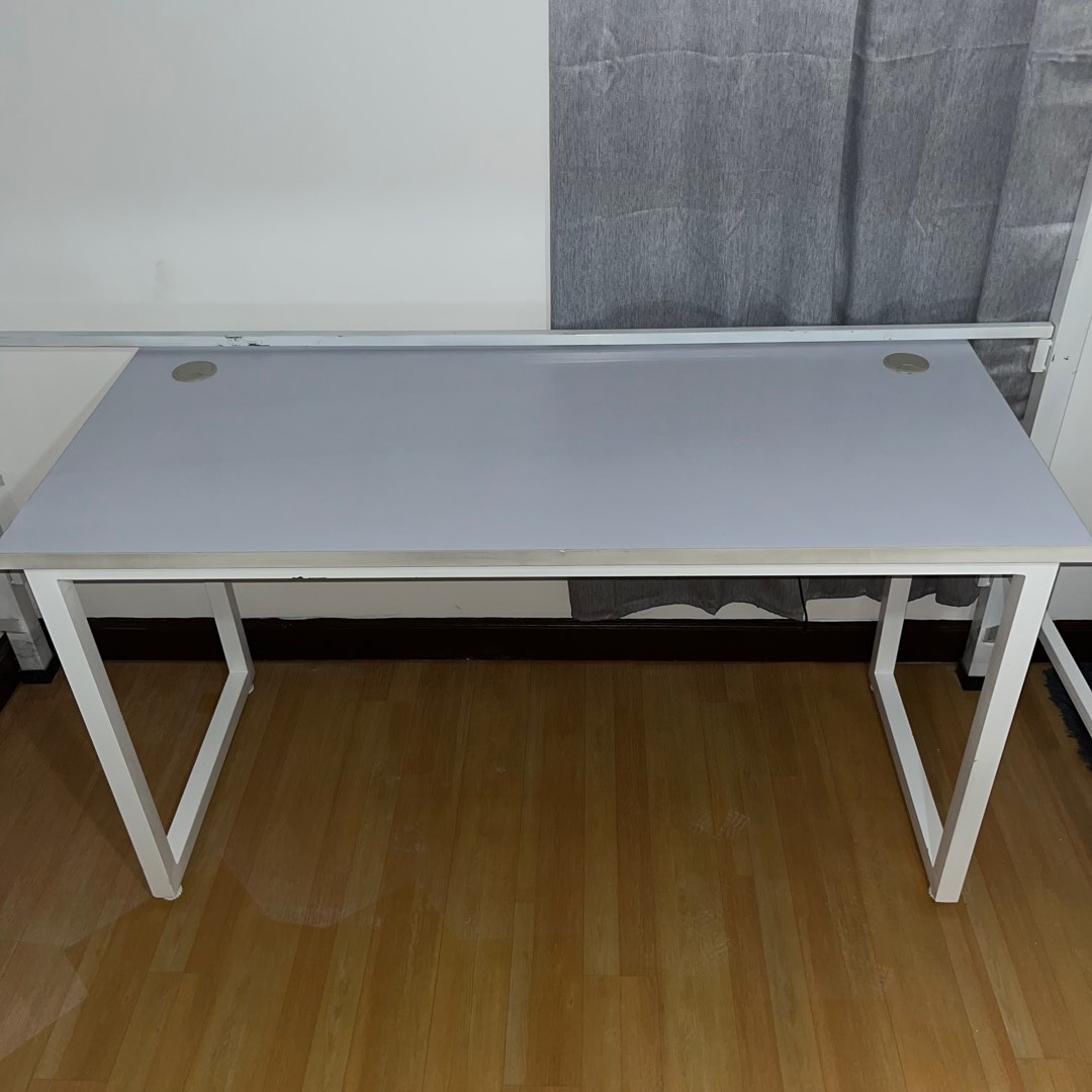 Computer Table (White) 140x60cm, Furniture & Home Living, Furniture ...