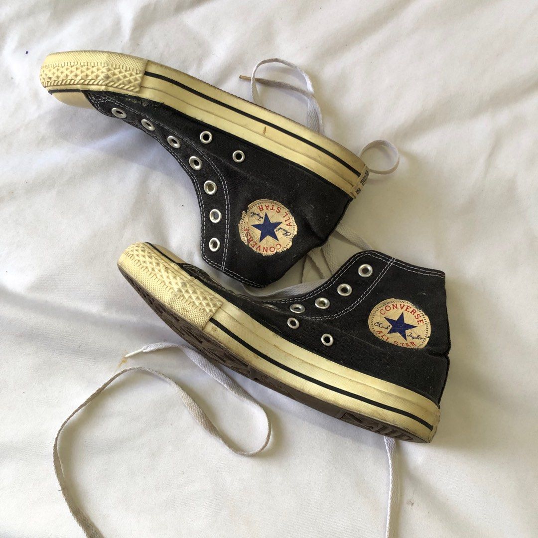 Converse High cut black Uk4, Women's Fashion, Footwear, Sneakers on ...