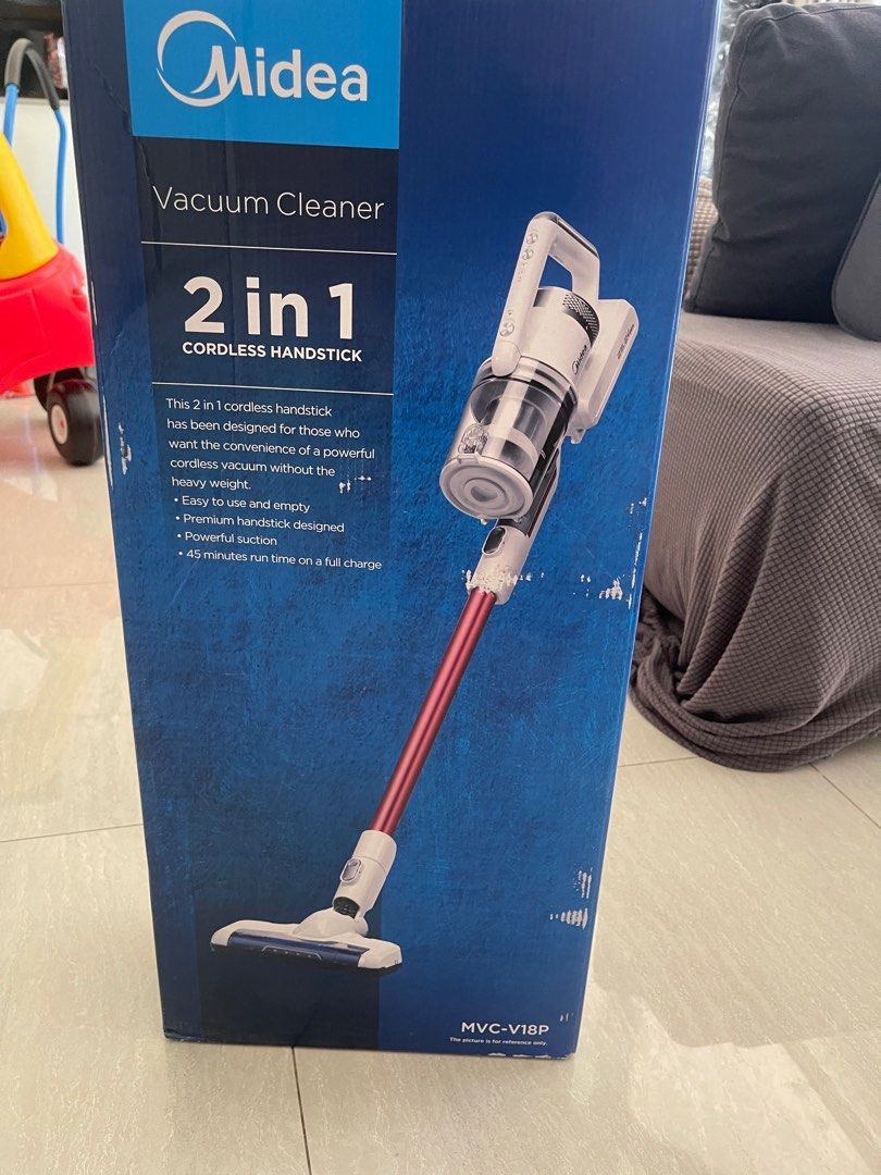 Midea MVC-V18P Red/White 2-in-1 Cordless Vacuum Cleaner, TV & Home ...