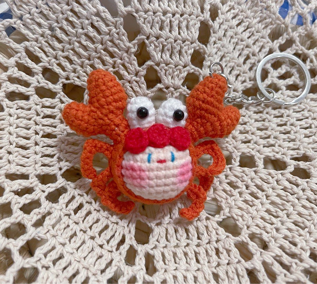 Crochet crab keychain, Hobbies & Toys, Stationery & Craft, Handmade ...