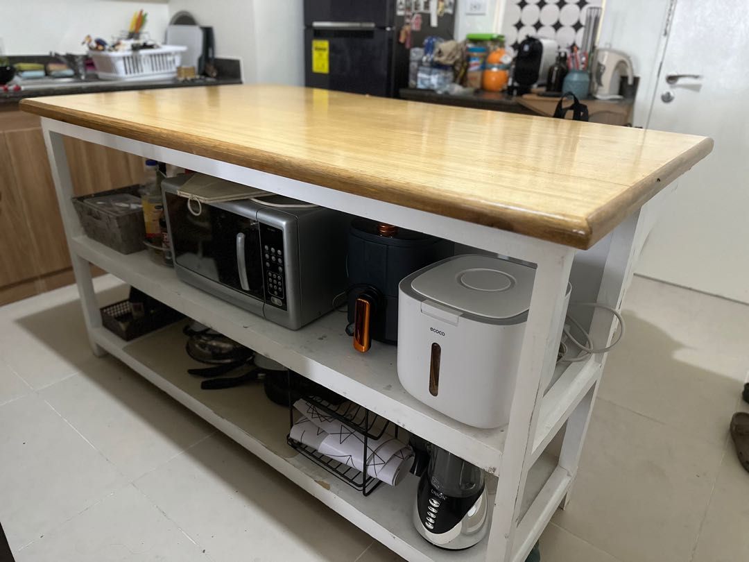 Custom Island Table with bar stool, Furniture & Home Living, Furniture ...