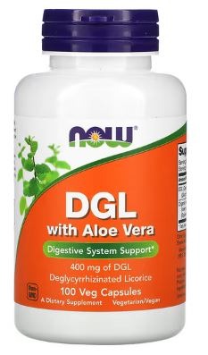 DGL with Aloe Vera, 400 mg, NOW Foods, 100 Veg Capsules, Health ...
