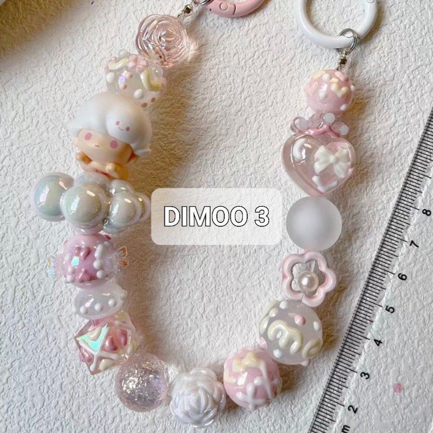 DIMOO PopMart PopBean Customised Characters Figurines Phone/ Bag Straps ...