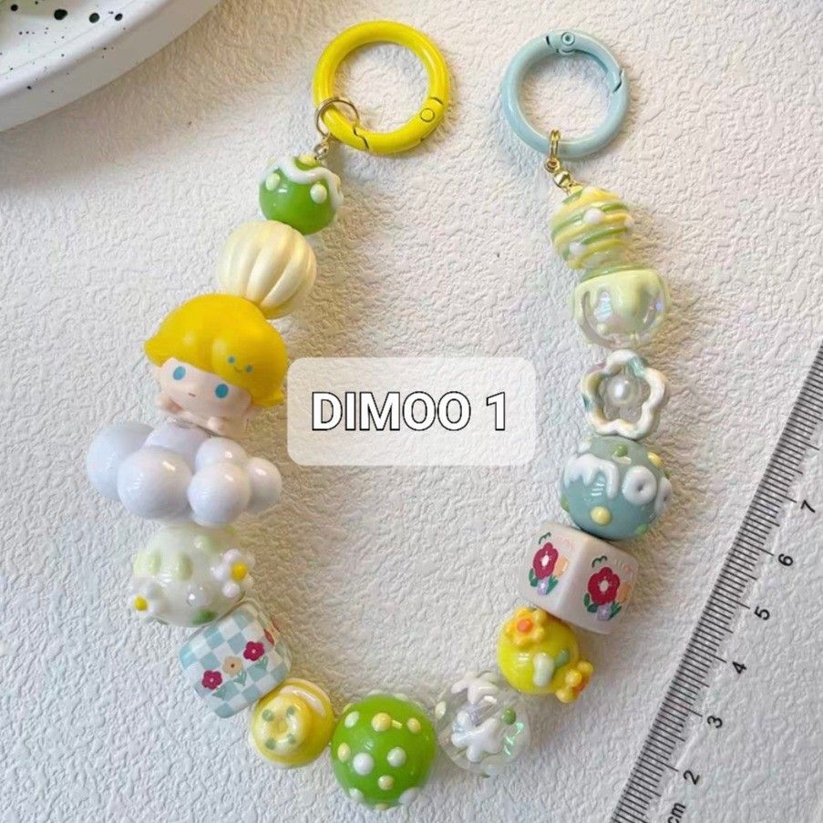 DIMOO PopMart PopBean Customised Characters Figurines Phone/ Bag Straps ...