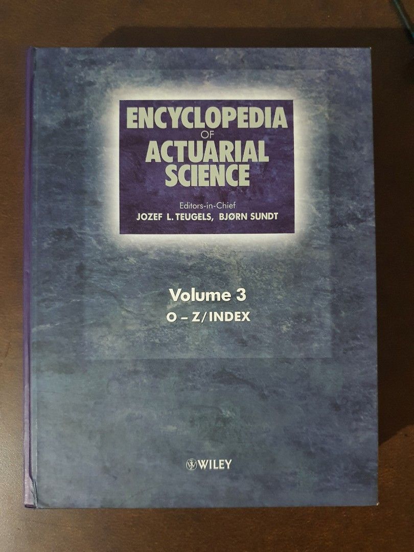 Encyclopedia Of Actuarial Science 3 Volume Set Hobbies And Toys Books And Magazines Textbooks On