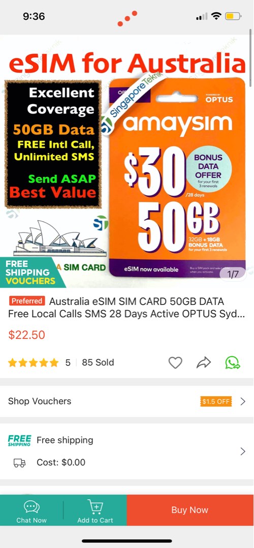 E-sim Data Sydney Australia $30 value 50GB, Mobile Phones & Gadgets ...