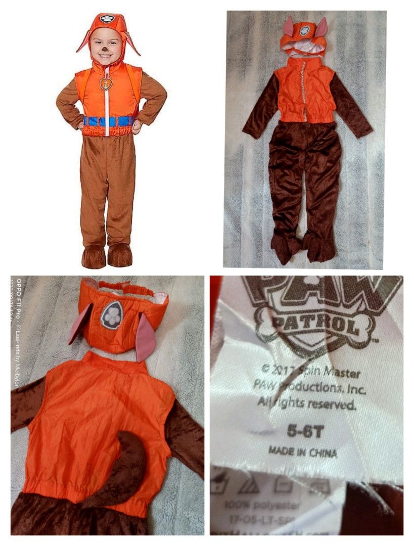 EZEFINDS Nickelodeon Paw Patrol Zuma Costume 5-6T, Babies & Kids ...