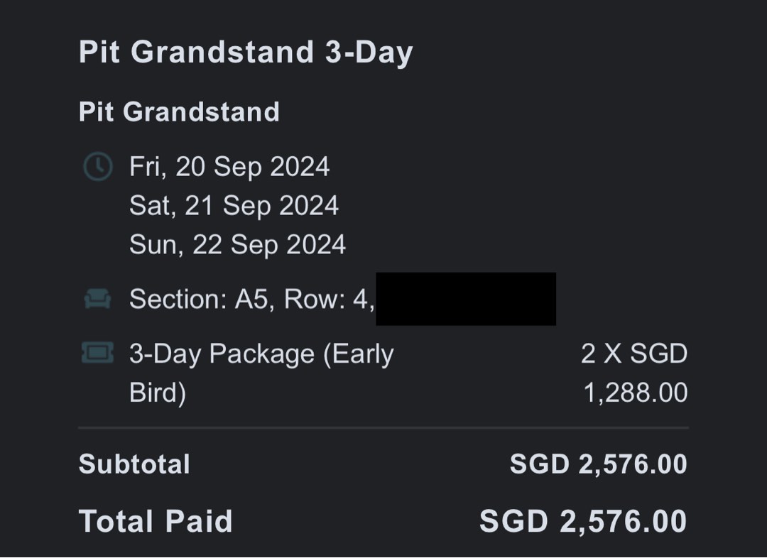F1 2024 Pit Grandstand Early Bird tickets, Tickets & Vouchers, Event ...