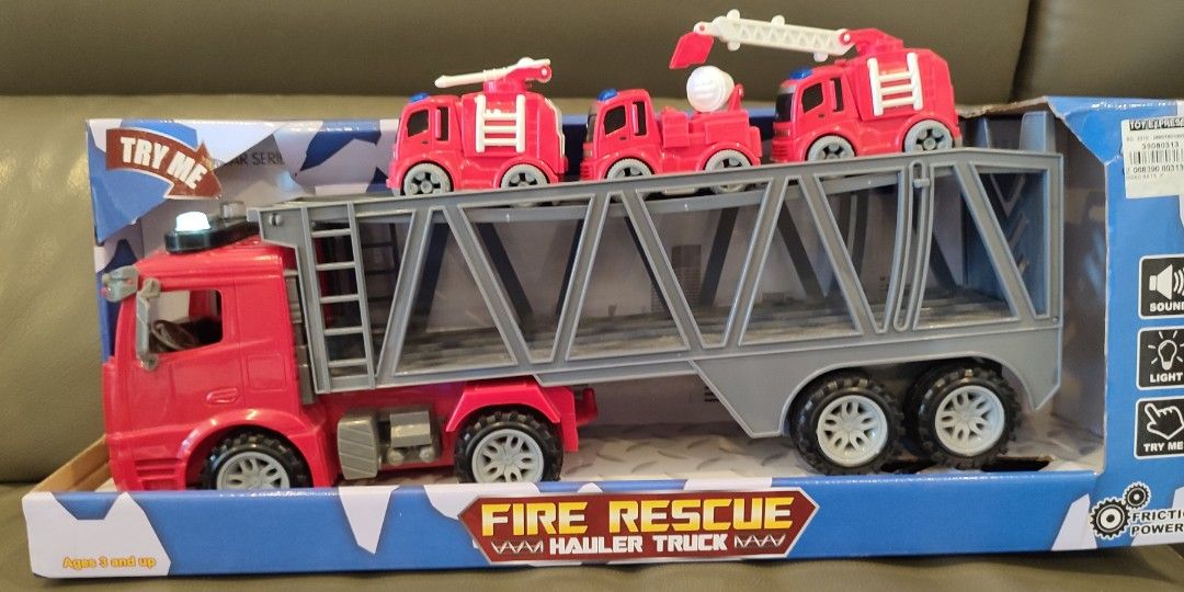 Fire Rescue Hauler Truck Complete Parts with Box -working sounds and ...