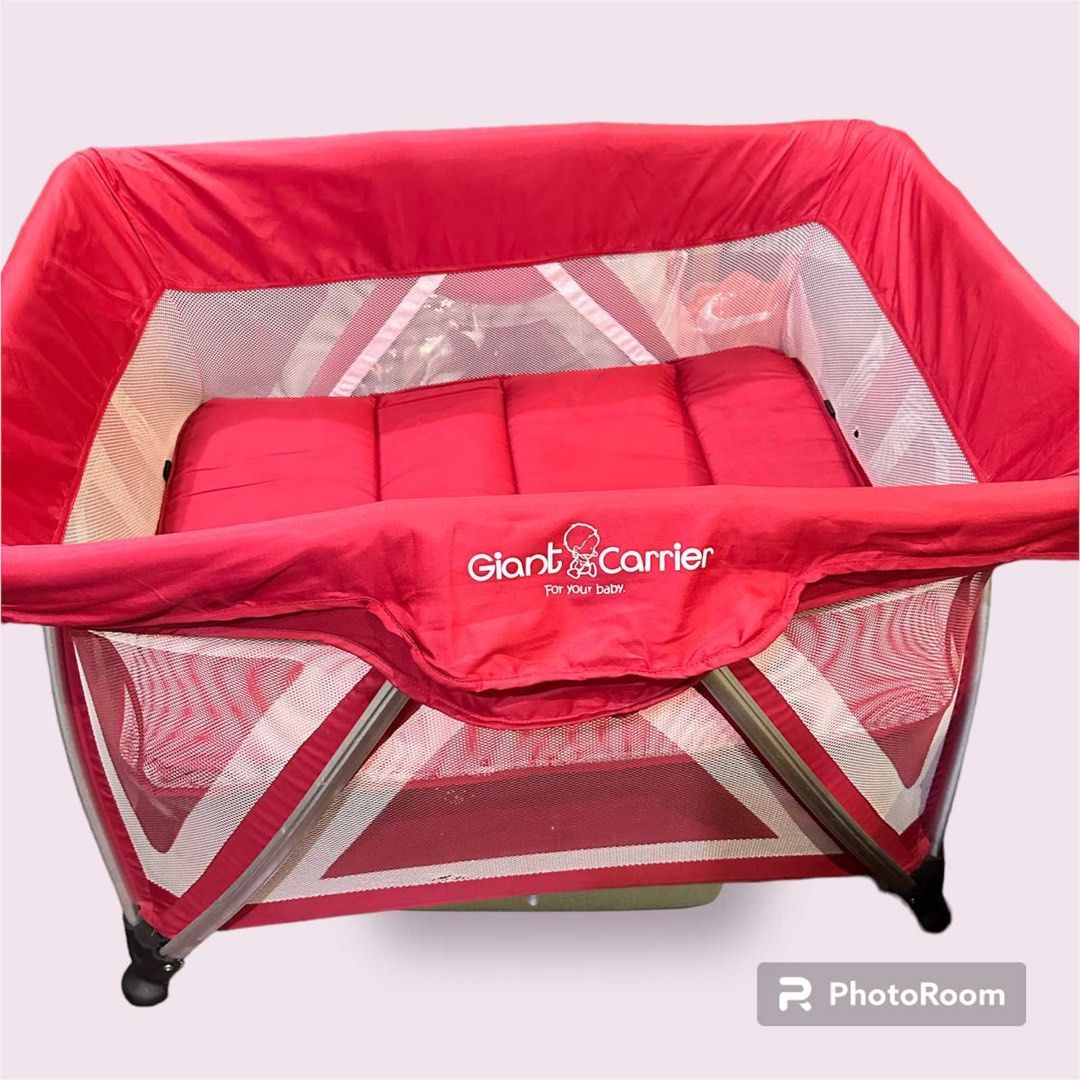Giant Carrier Folding Crib - Geoffrey Red, Babies & Kids, Baby Nursery ...