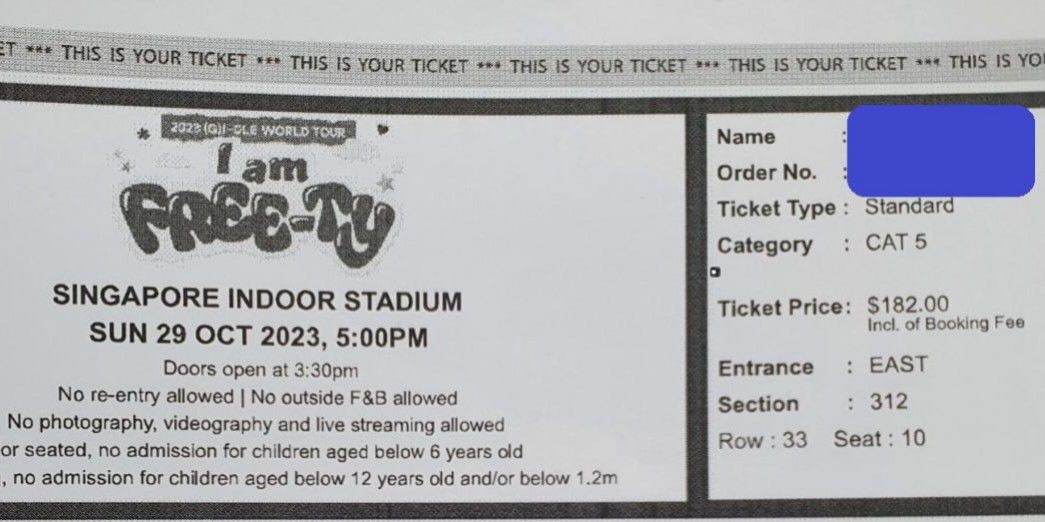 (G)-IDLE CAT 5 concert ticket SG, Tickets & Vouchers, Event Tickets on ...