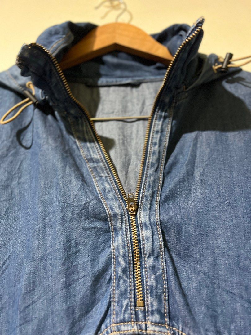 GU X UNIQLO Anorak Denim Jacket, Men's Fashion, Coats, Jackets and ...