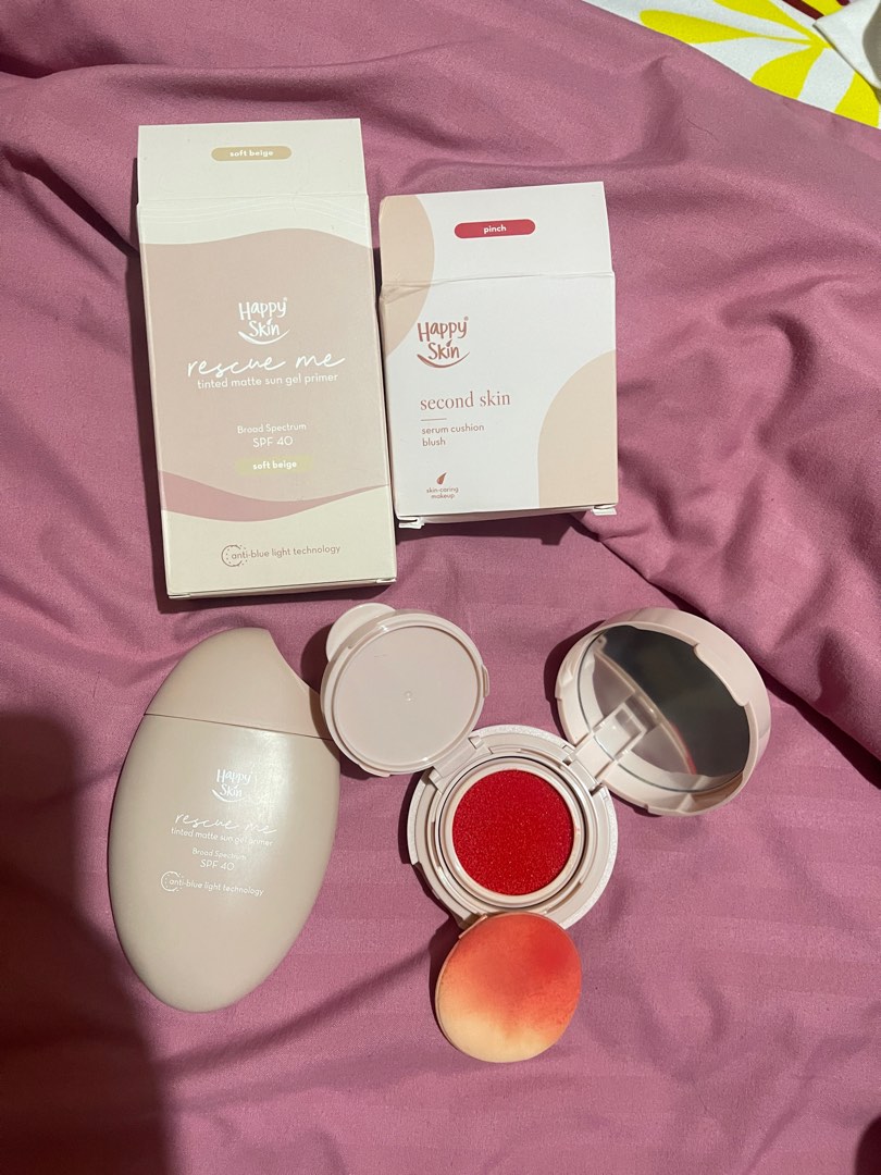 Happy Skin Tinted Matte Sun Gel Primer & Cushion Blush, Beauty ...