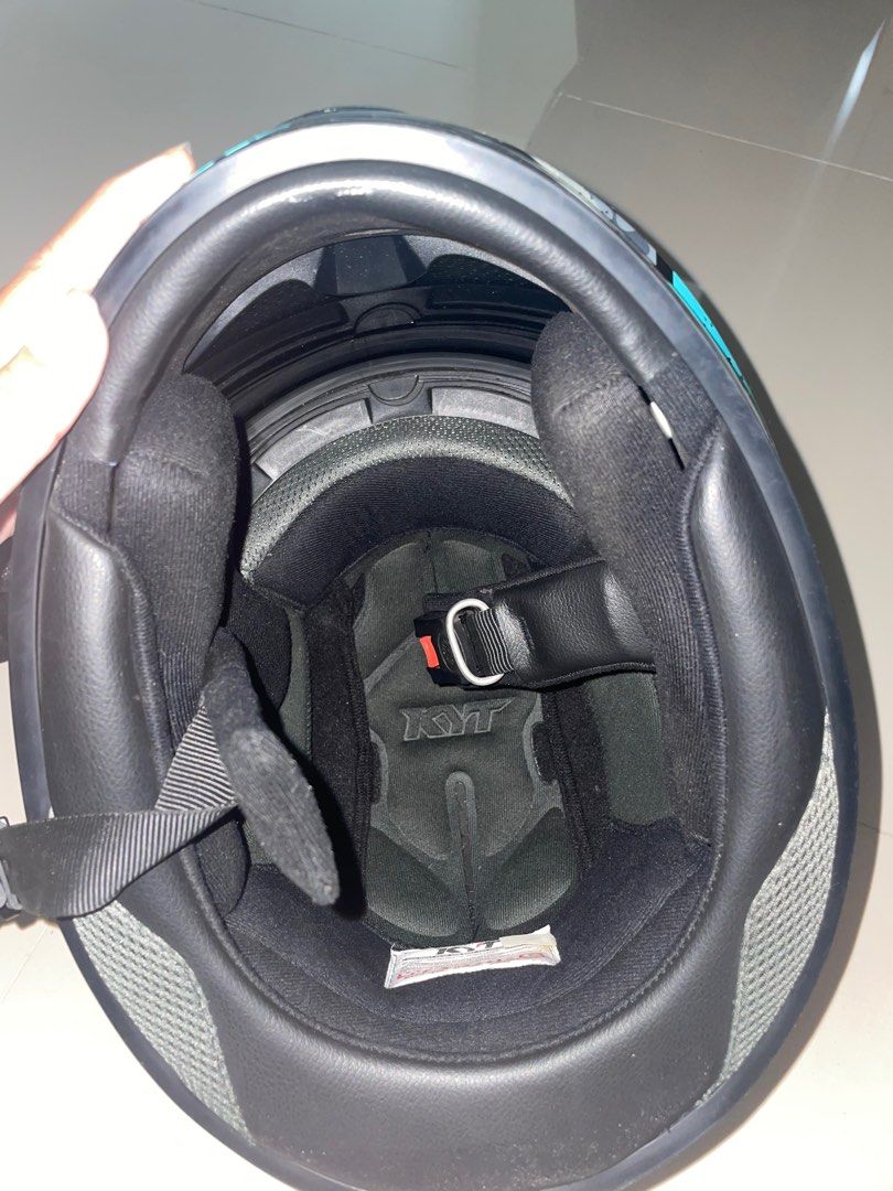 HELM KYT R10/ HELM FULL FACE/ BIRU/ AQUA BLUE, Motor di Carousell
