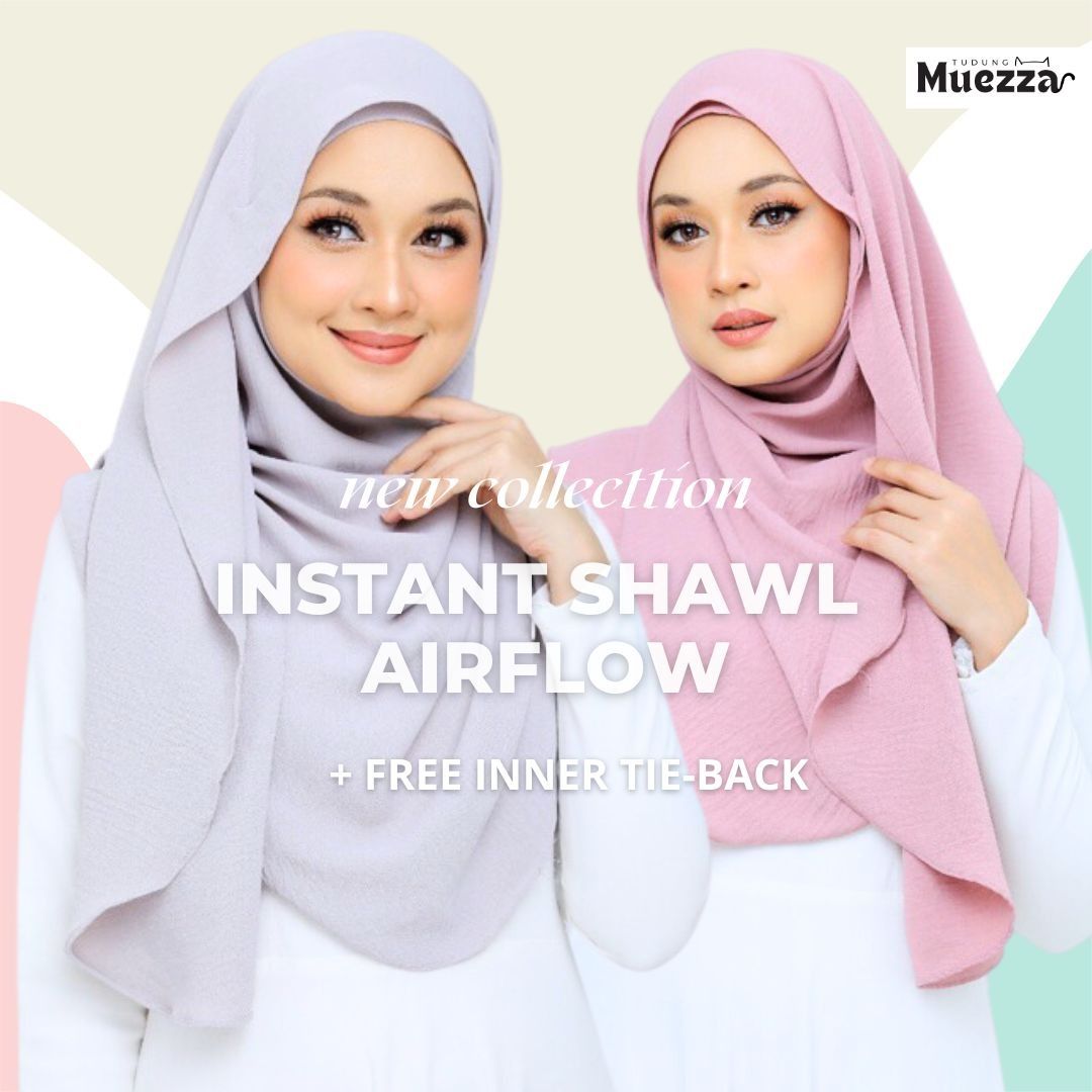 Hijab Shawl Instant Airflow Premium Express Slip-on with free inner ...