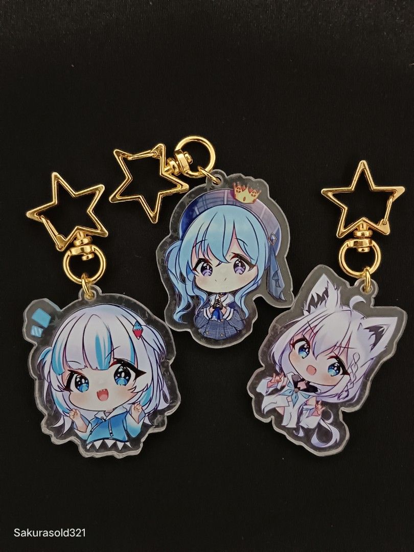 Hololive Keychain Gura Suisei Fubuki, Hobbies & Toys, Collectibles ...