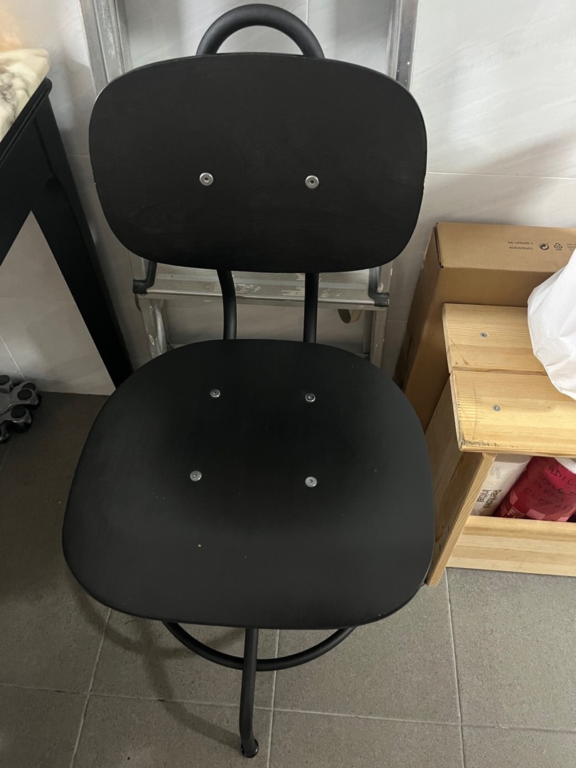 IKEA KULLABERG Swivel chair, black, Furniture & Home Living, Furniture ...