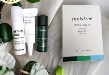 INNISFREE Retinol Trio Kit (18ml)- Green Tea + Retinol Cica + Bija Cica ...