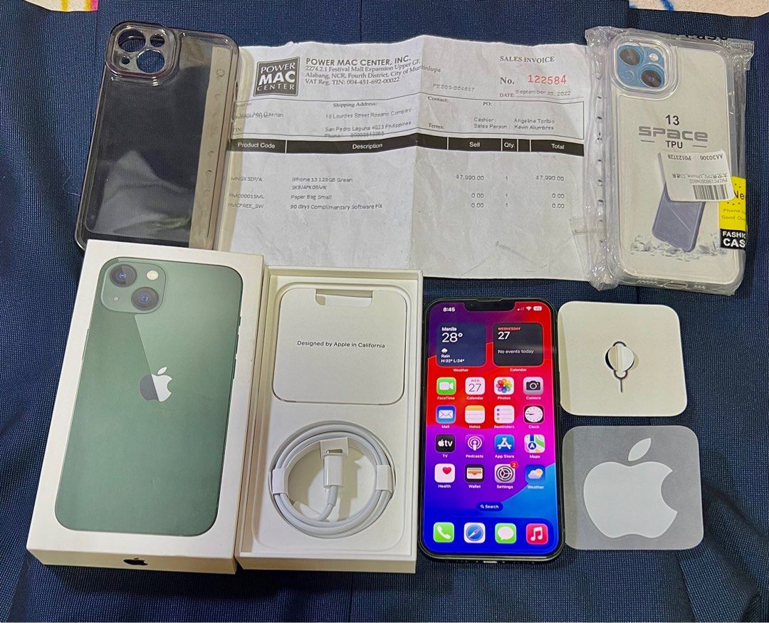 Iphone 13 Alpine Green with Serial Box & PowerMac Receipt Complete ...