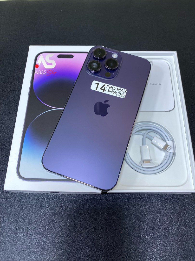 iPhone 14 Promax 256GB Dual sim 92%BH with same serial Box, Mobile ...