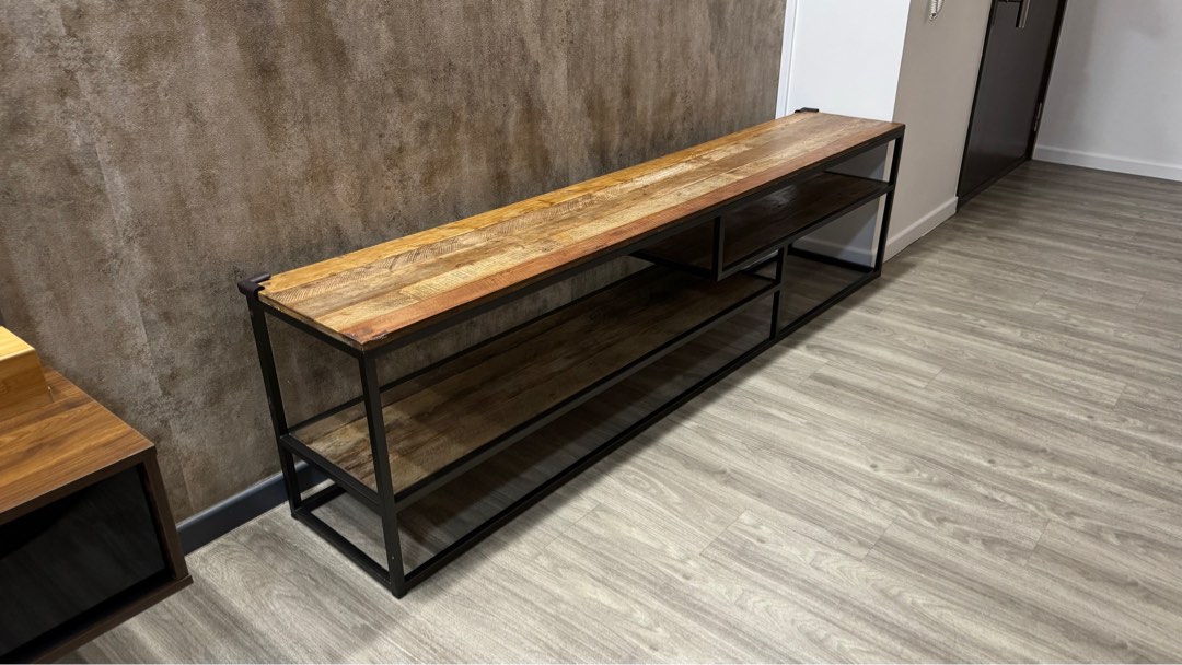 Journey East Rustic Industrial TV Console, Furniture & Home Living ...