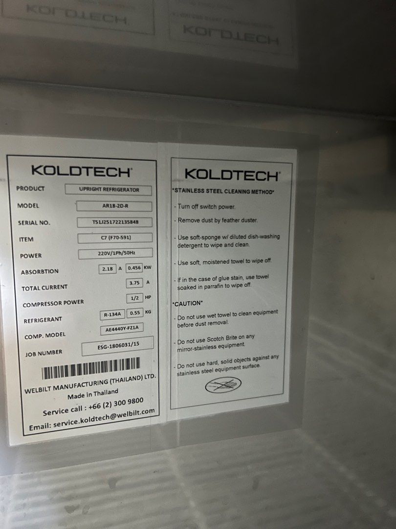 Koldtech 2 Door Upright Chiller/ Commercial Fridge, TV & Home Appliances, Kitchen Appliances ...