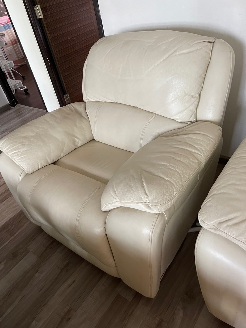 Leather Sofa / Shaking sofa 1 seater, Furniture & Home Living ...