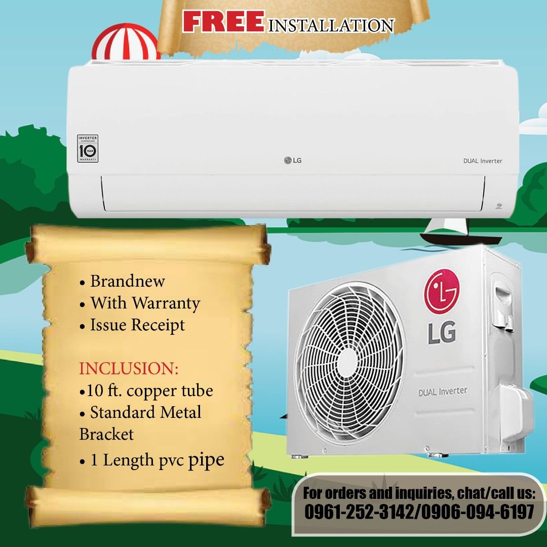 LG DUAL INVERTER SPLIT TYPE WITH FREE INSTALLATION, TV & Home ...