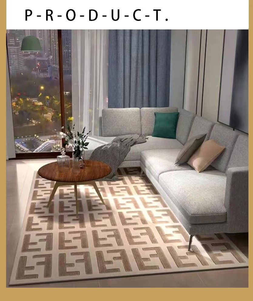 Light luxury high-end villa living room carpet, floor mat, modern home ...
