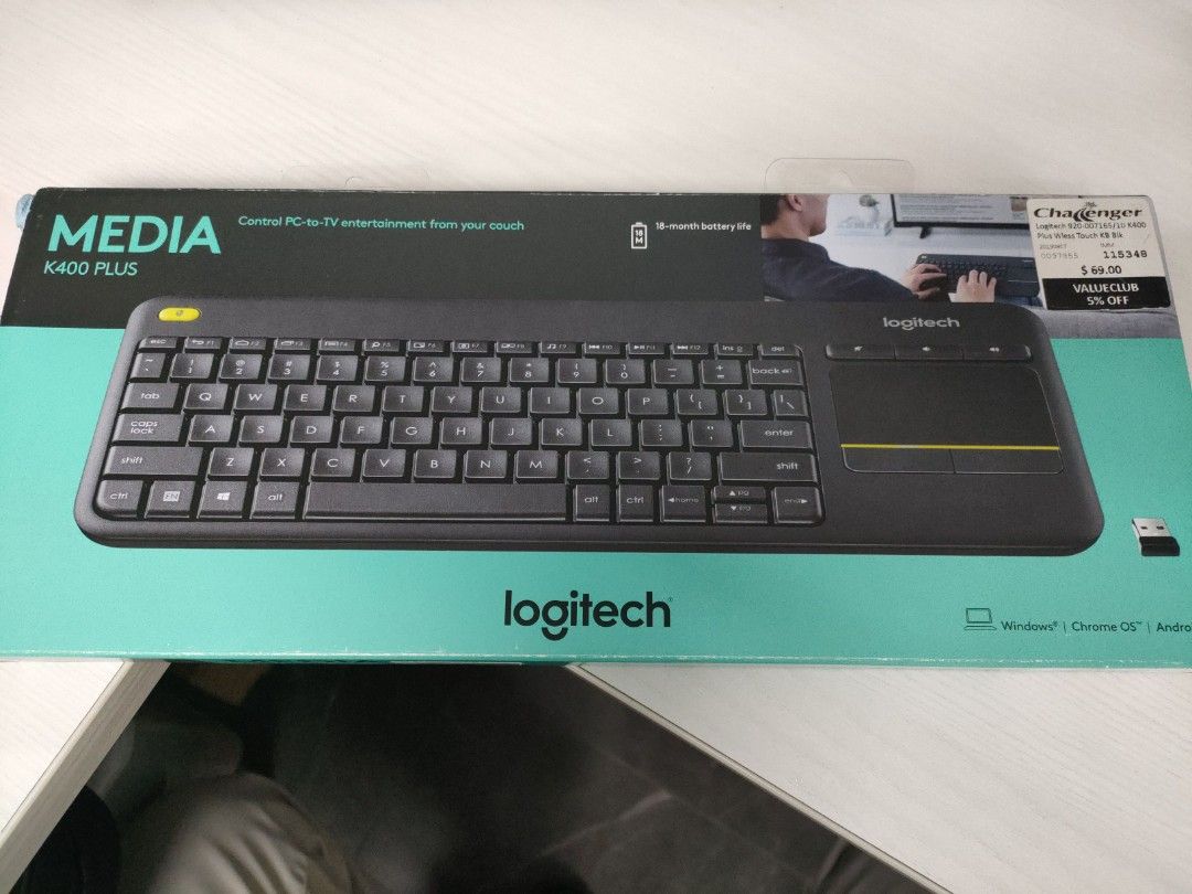 Logitech Wireless Keyboard with touchpad, Computers & Tech, Parts ...