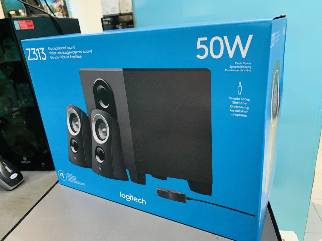 Logitech Z313 Speaker System With Subwoofer 3 5mm Input 50 Watts Peak 25 Watts Rms Power