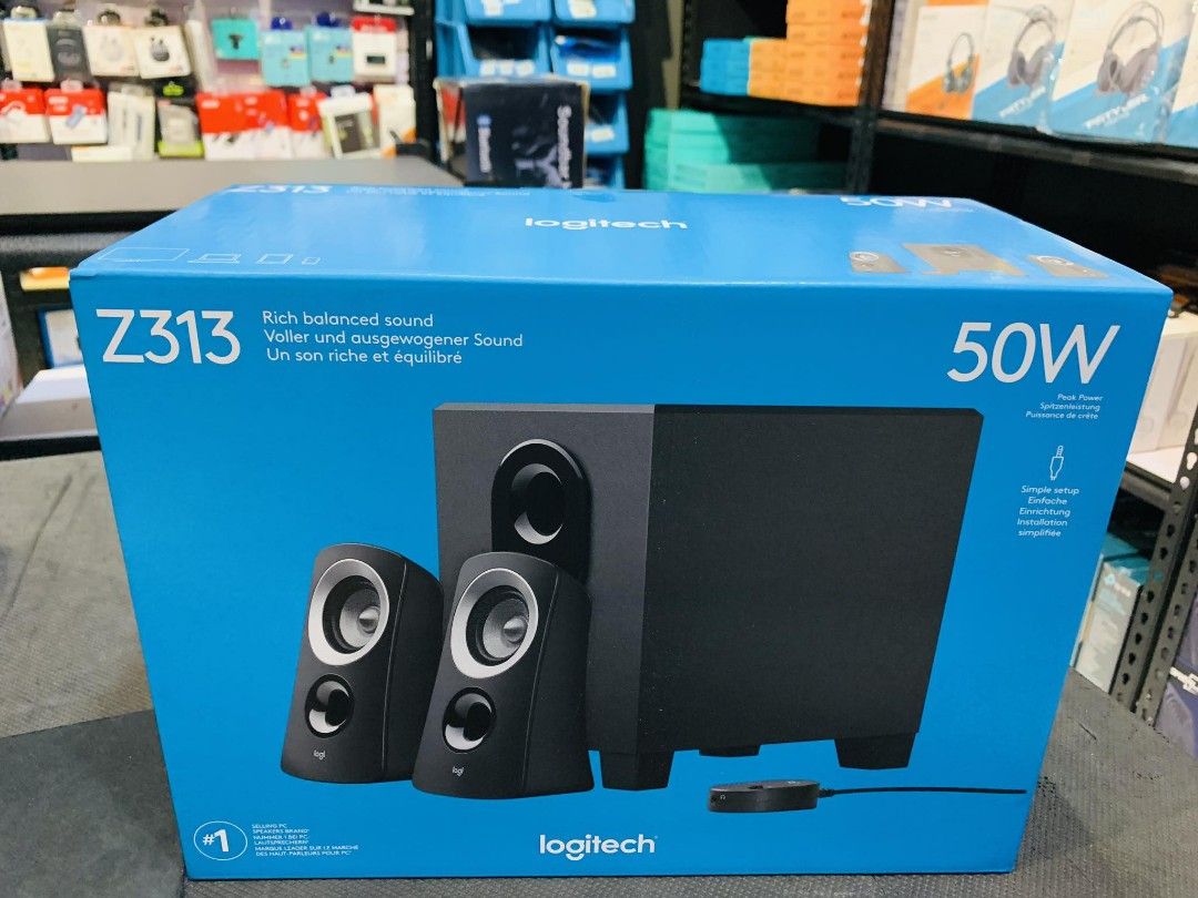 Logitech Z313 Speaker System With Subwoofer 3 5mm Input 50 Watts Peak 25 Watts Rms Power