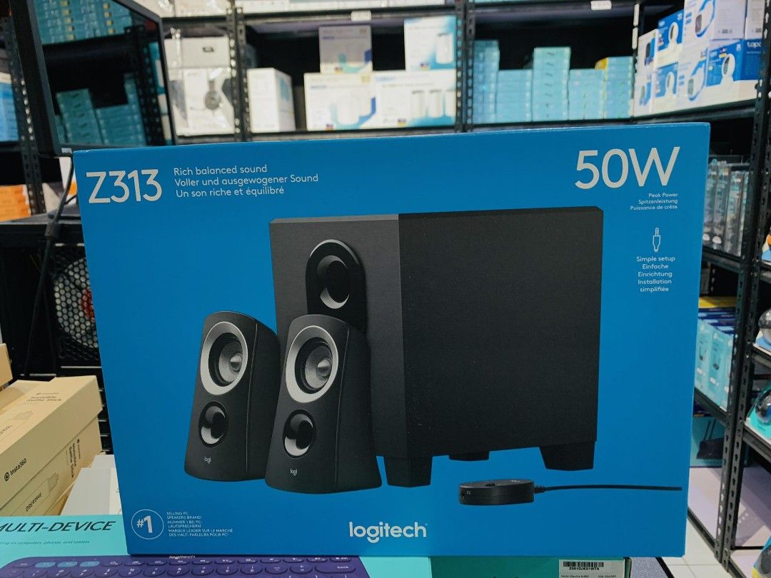 Logitech Z313 Speaker System With Subwoofer 3 5mm Input 50 Watts Peak 25 Watts Rms Power