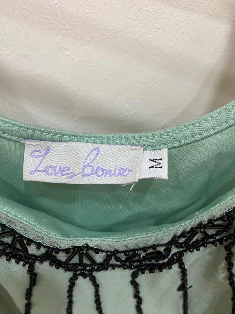 Love bonito embellished green top, Women's Fashion, Tops, Sleeveless on ...