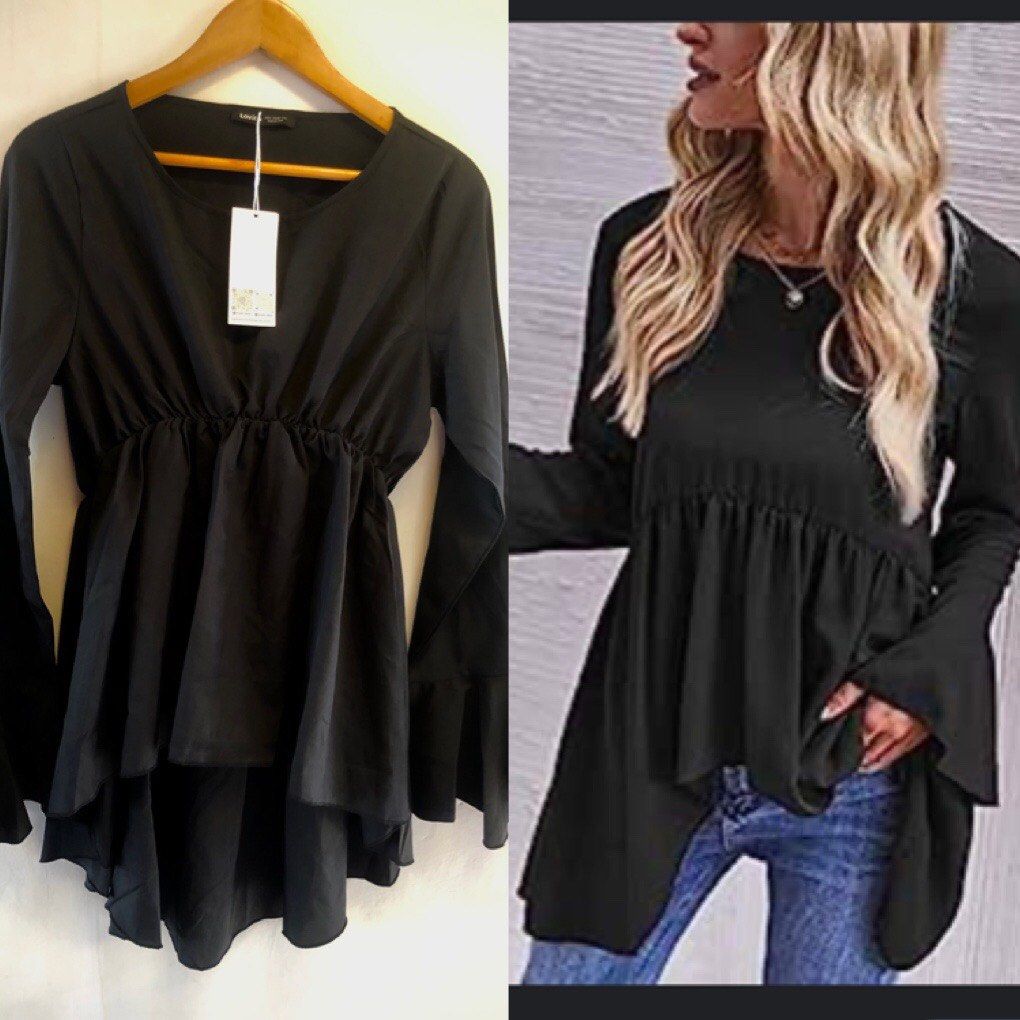 Lovito long back top, Women's Fashion, Tops, Blouses on Carousell