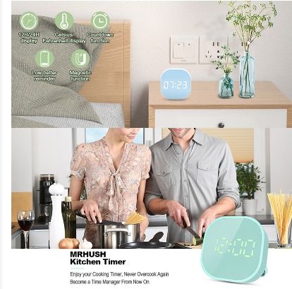 Magnetic Fridge Clock Digital Magnet clock Countdown Kitchen Timer ...