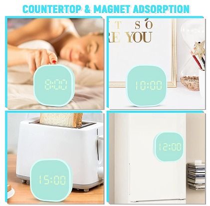 Magnetic Fridge Clock Digital Magnet clock Countdown Kitchen Timer ...