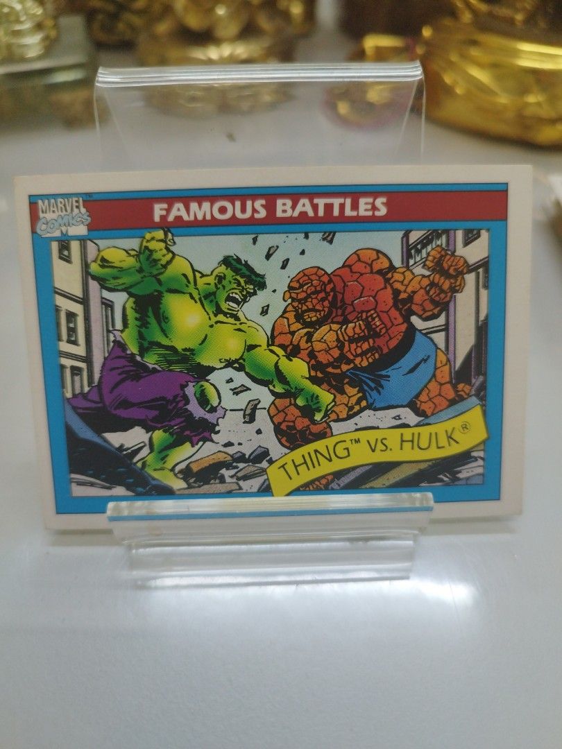 marvel comics famous battles thing vs hulk Collectible trading card ...