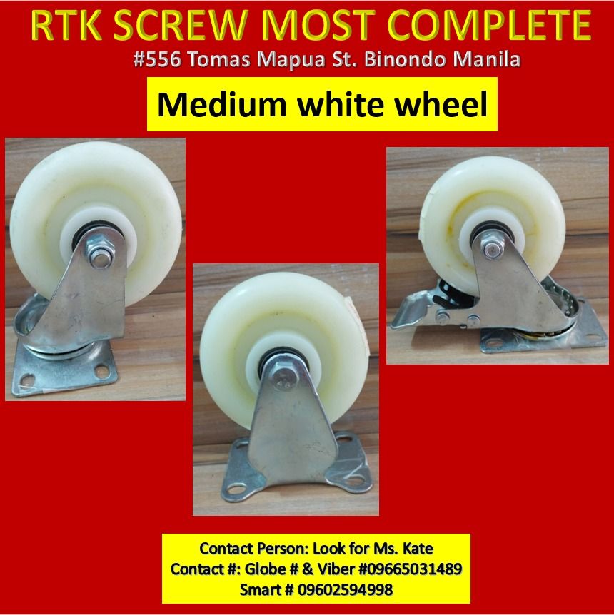 Medium white wheel Caster Wheel, Commercial & Industrial, Construction ...